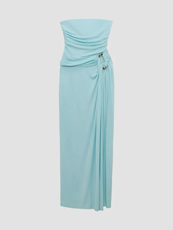 Simkhai Emma Ruched Bustier Gown - Pool