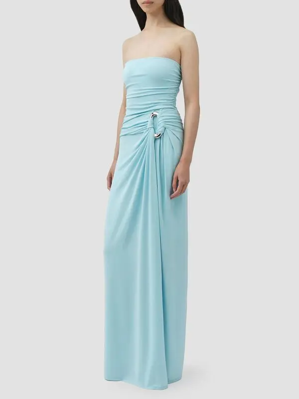 Simkhai Emma Ruched Bustier Gown - Pool
