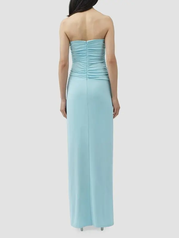 Simkhai Emma Ruched Bustier Gown - Pool