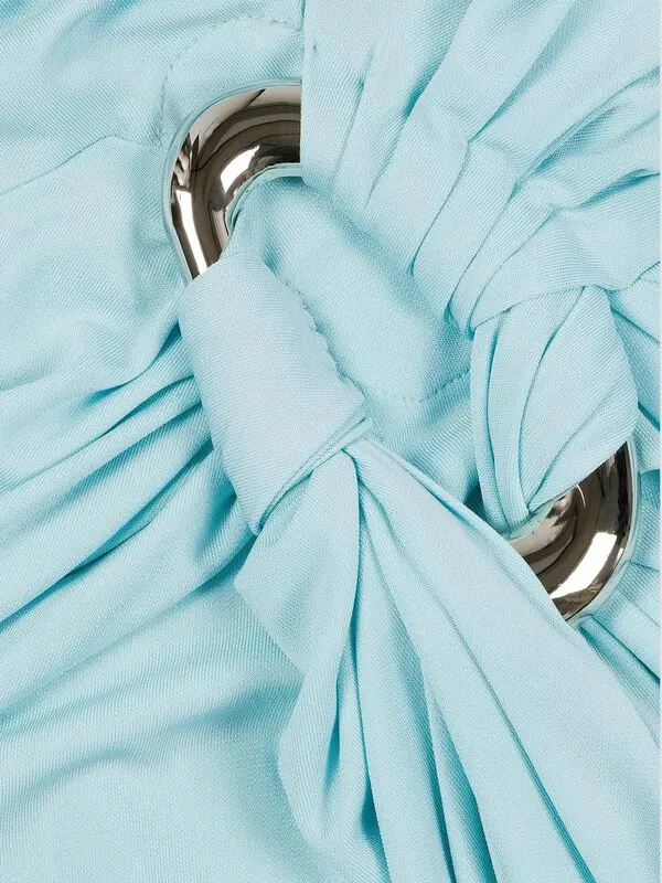 Simkhai Emma Ruched Bustier Gown - Pool
