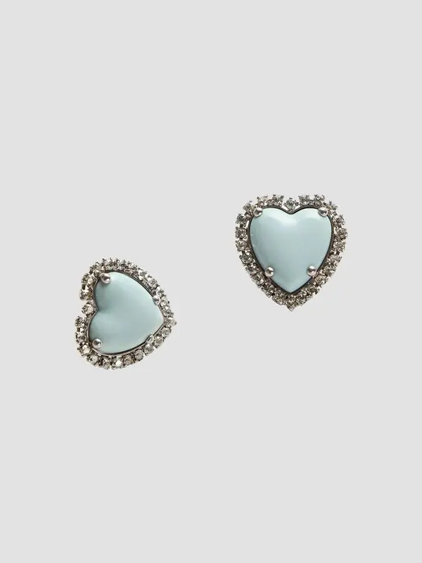 Valentino Garavani Coeur Hyperbole Earrings In Swarovski Crystals - Azure