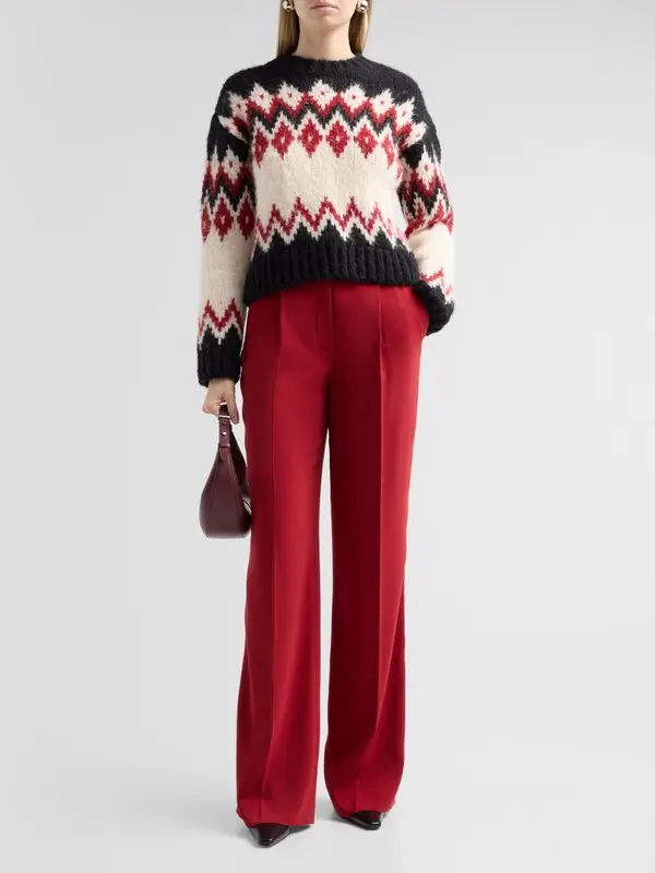 Veronica Beard Jessalyn Fair Isle-inspired Crewneck Sweater