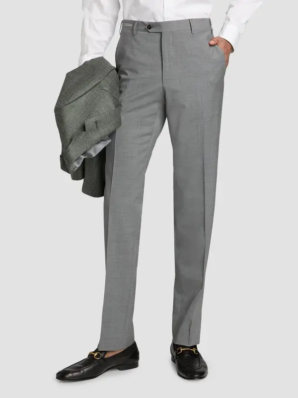 Corneliani Stretch-wool Straight-leg Pants