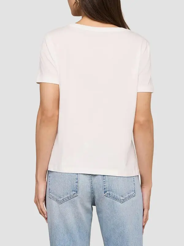 L'Agence Brianna V-neck Relaxed T-shirt - White
