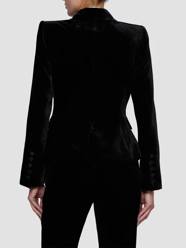L'Agence Philippa Strong-shoulder Tuxedo Blazer