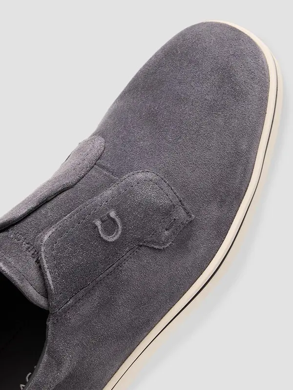 FERRAGAMO Alfie Suede Gancini-stamp Low-top Sneakers - Blue