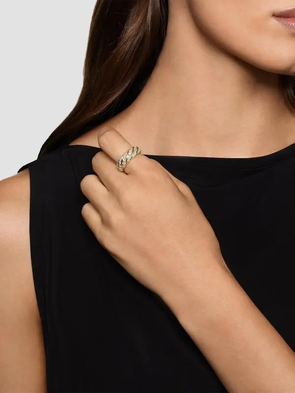 David Yurman Sculpted Cable Flex Band Ring In 18k Yellow Gold