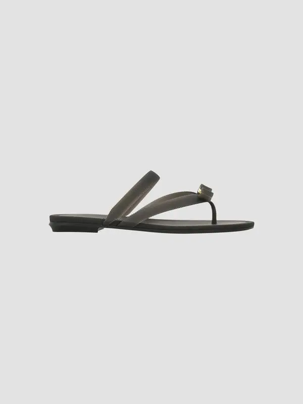 FERRAGAMO Jealsa Grosgrain-effect Flat Sandals