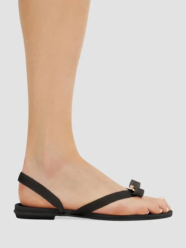 FERRAGAMO Jealsa Grosgrain-effect Flat Sandals