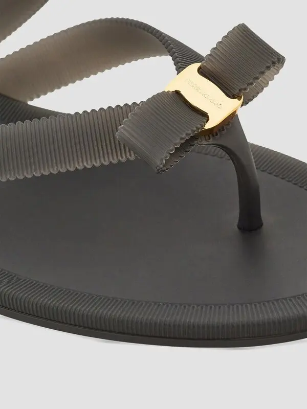 FERRAGAMO Jealsa Grosgrain-effect Flat Sandals