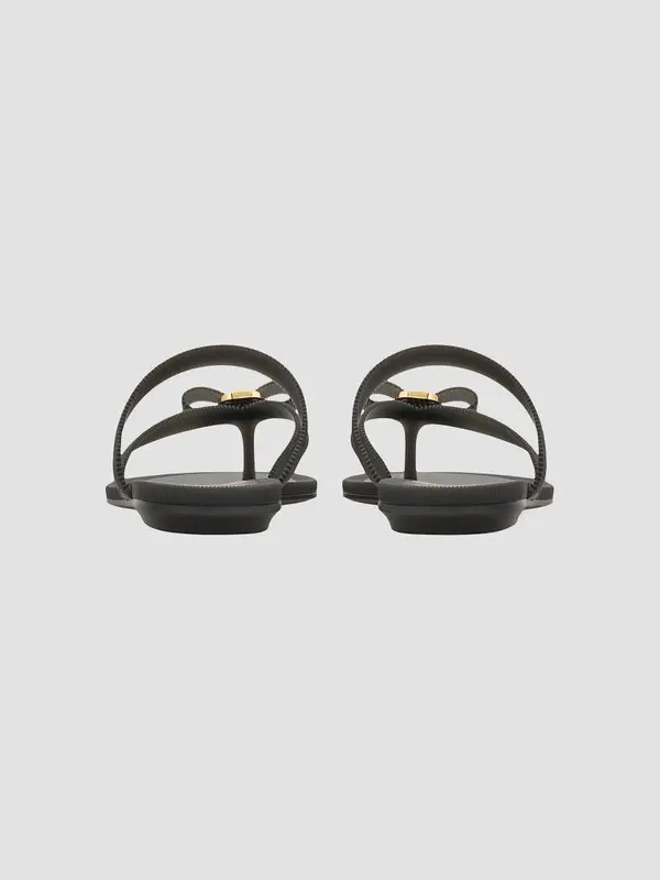 FERRAGAMO Jealsa Grosgrain-effect Flat Sandals