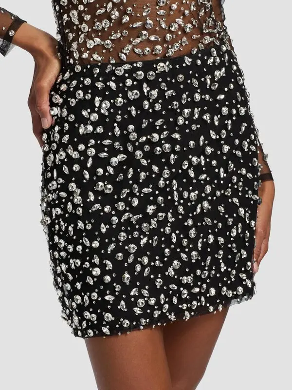 MARIANDREE GAITAN Mia Crystal-embellished Body-con Miniskirt