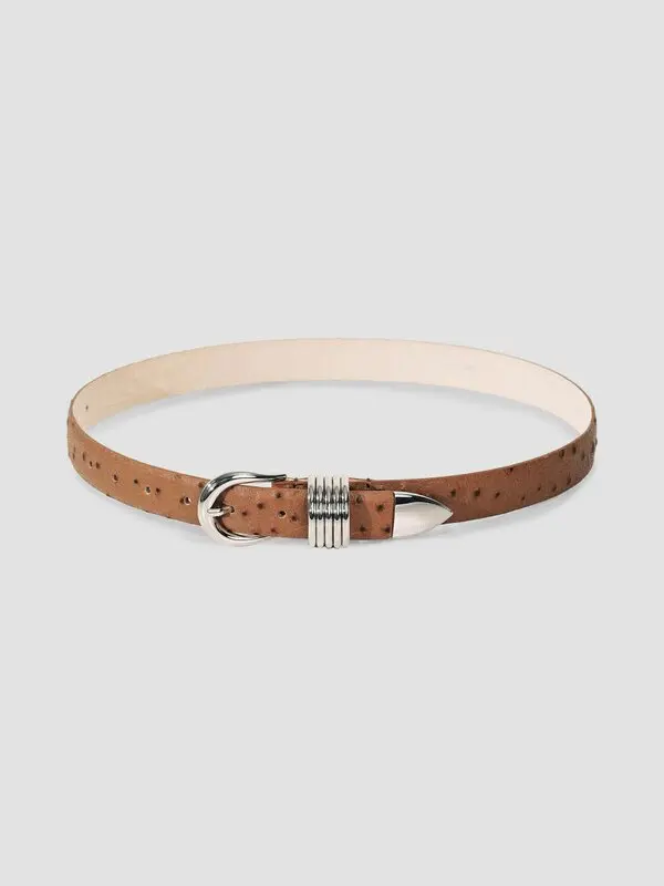 DEHANCHE Resort Hollyhock Ostrich-embossed Belt
