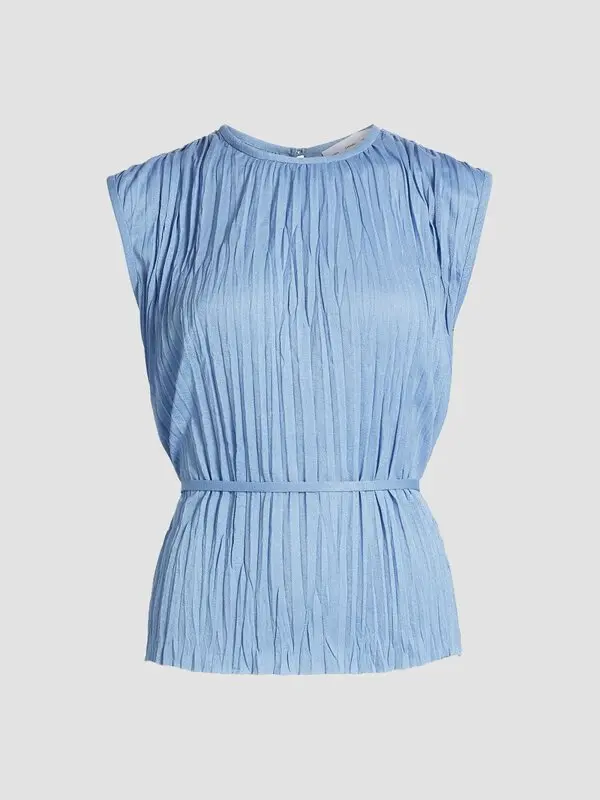 Proenza Schouler White Label Lyra Pleated Jersey Sleeveless Top - Pool