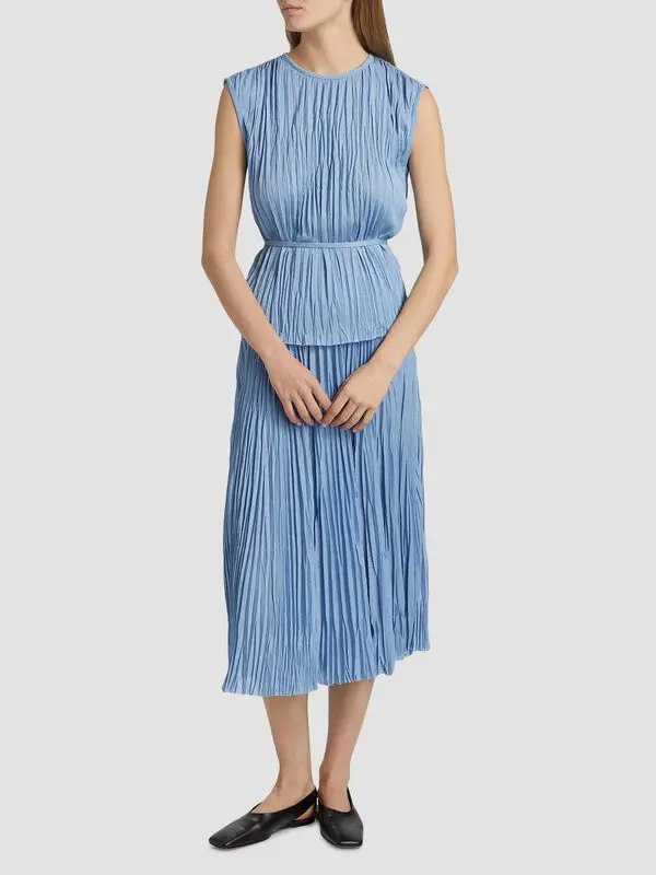 Proenza Schouler White Label Lyra Pleated Jersey Sleeveless Top