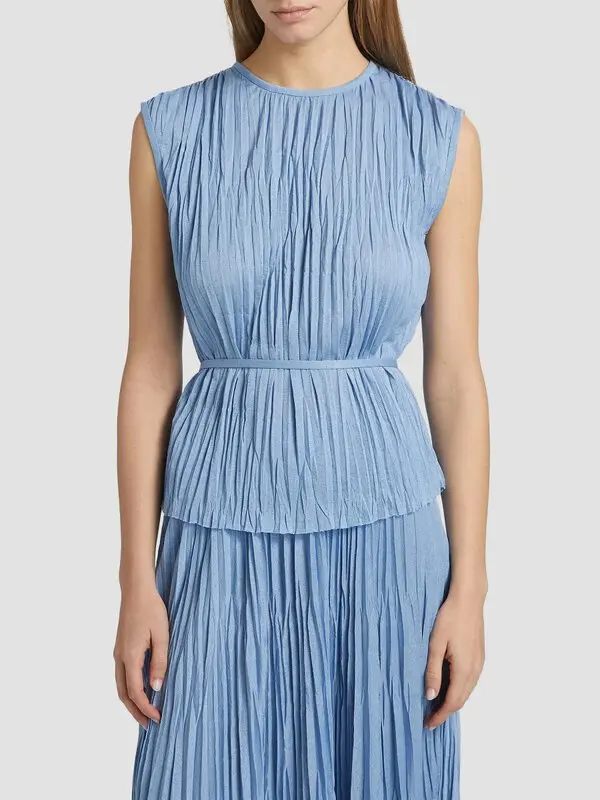 Proenza Schouler White Label Lyra Pleated Jersey Sleeveless Top