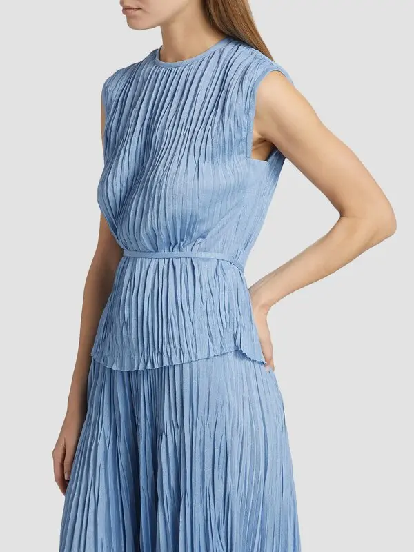 Proenza Schouler White Label Lyra Pleated Jersey Sleeveless Top