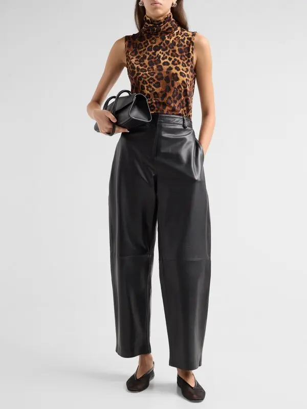 L'Agence Ceci Leopard-print Sleeveless Top