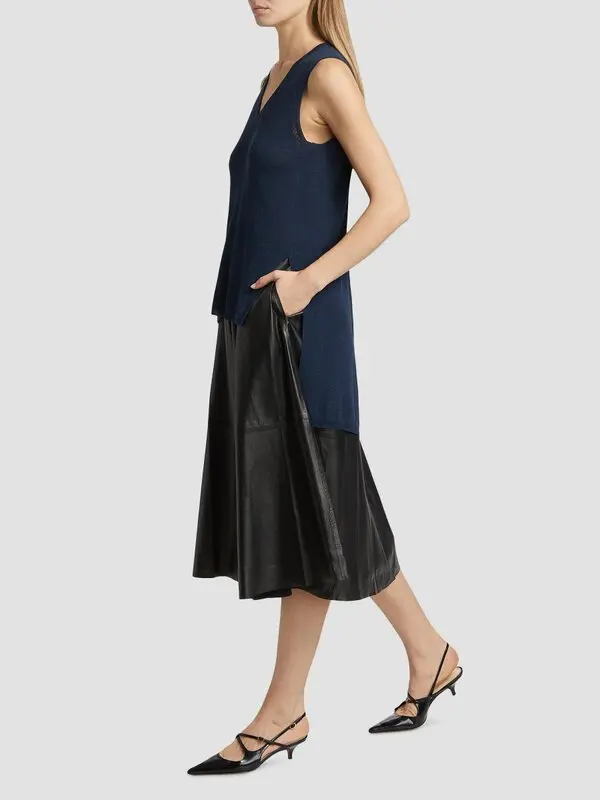 Proenza Schouler White Label Heyde Linen-blend Back Slit Sweater