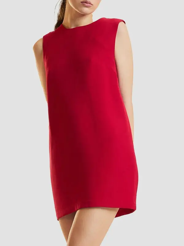 Cynthia Rowley Silk-wool Sleeveless Shift Minidress - Red