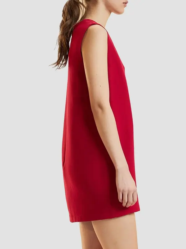 Cynthia Rowley Silk-wool Sleeveless Shift Minidress - Red