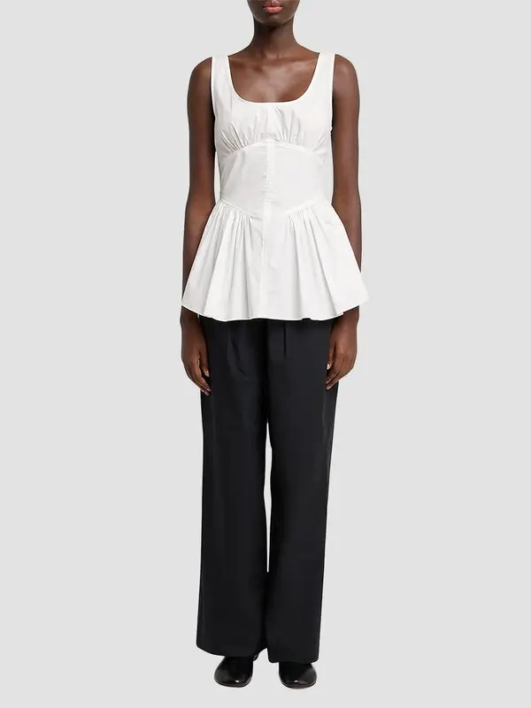Proenza Schouler White Label Barrett Stretch Cotton Poplin Straight-leg Pants