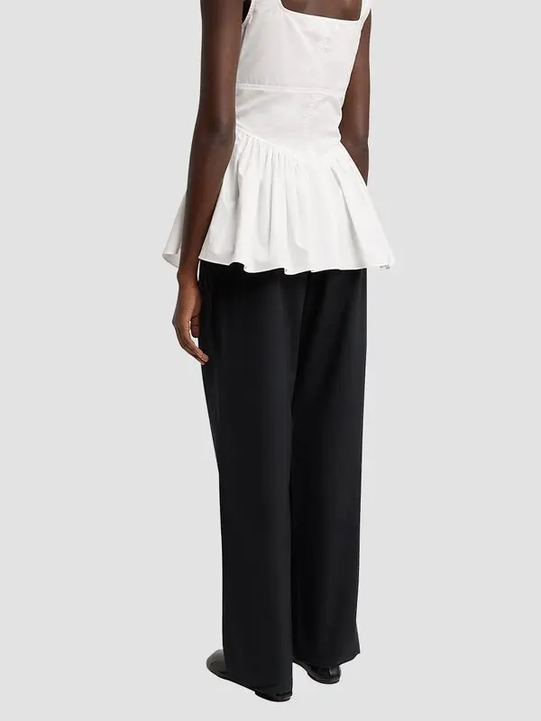 Proenza Schouler White Label Barrett Stretch Cotton Poplin Straight-leg Pants