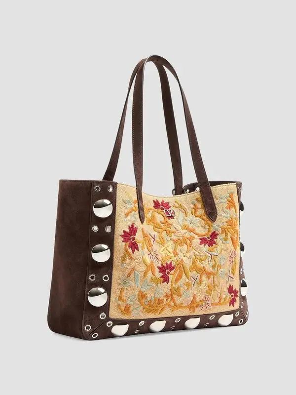 Valentino Garavani Nellcôte Medium Embroidered Shopping Bag