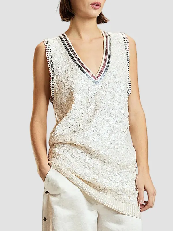 Cynthia Rowley Blair Sequined Wool-cashmere Minidress - White