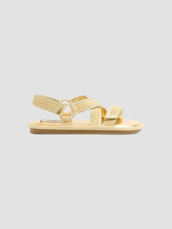 Valentino Garavani Lake Powell Sandals With Crochet Embroidery - Shell Gold