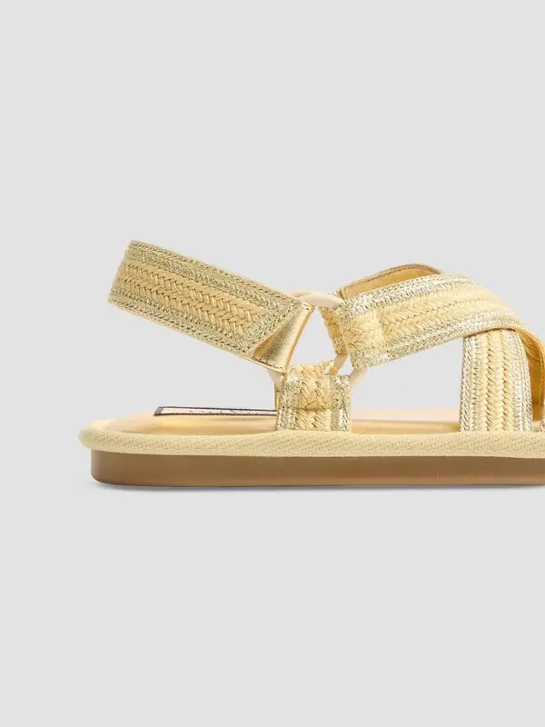 Valentino Garavani Lake Powell Sandals With Crochet Embroidery - Shell Gold