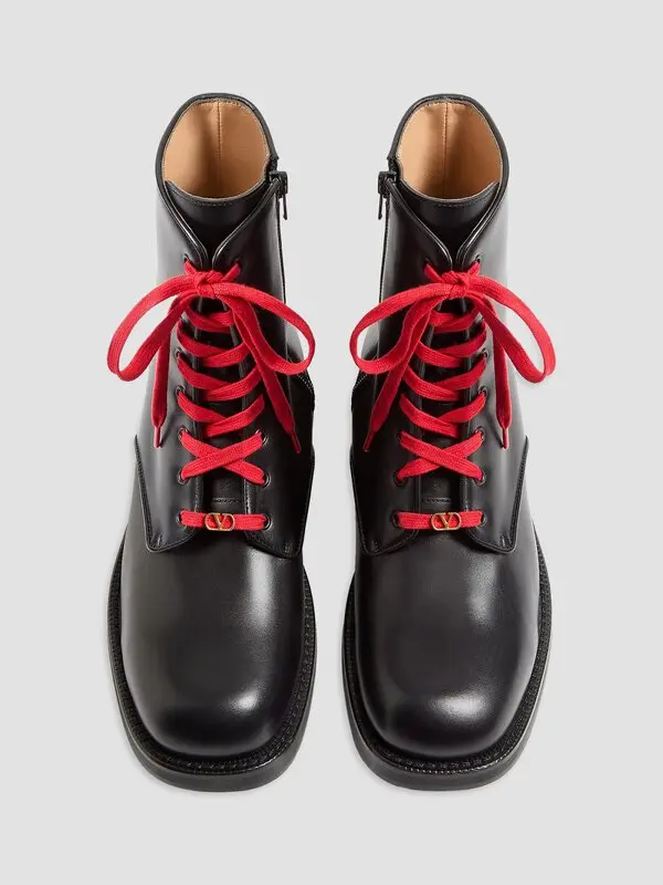 Valentino Garavani Punx Calfskin Combat Boots