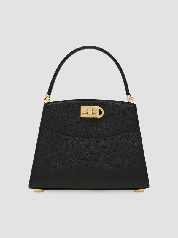 FERRAGAMO Studio Box Leather Top Handle Bag