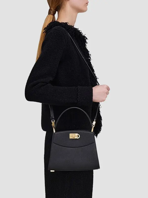 FERRAGAMO Studio Box Leather Top Handle Bag
