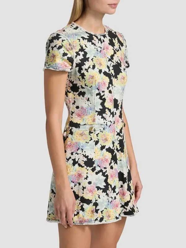 Cinq À Sept Ikat Bouquet Nova Floral Denim Minidress