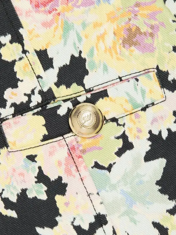 Cinq À Sept Ikat Bouquet Nova Floral Denim Minidress