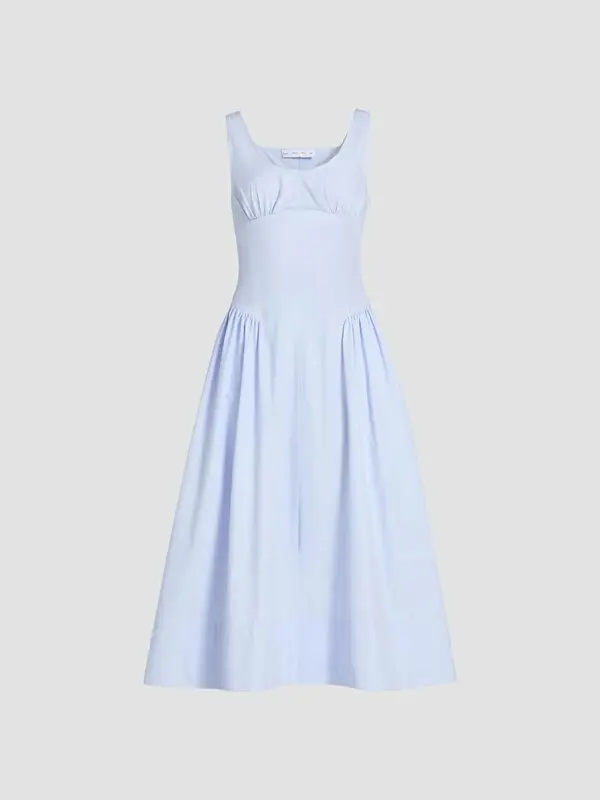 Proenza Schouler White Label Kendall Tech Cotton-blend Midi-dress - Sky