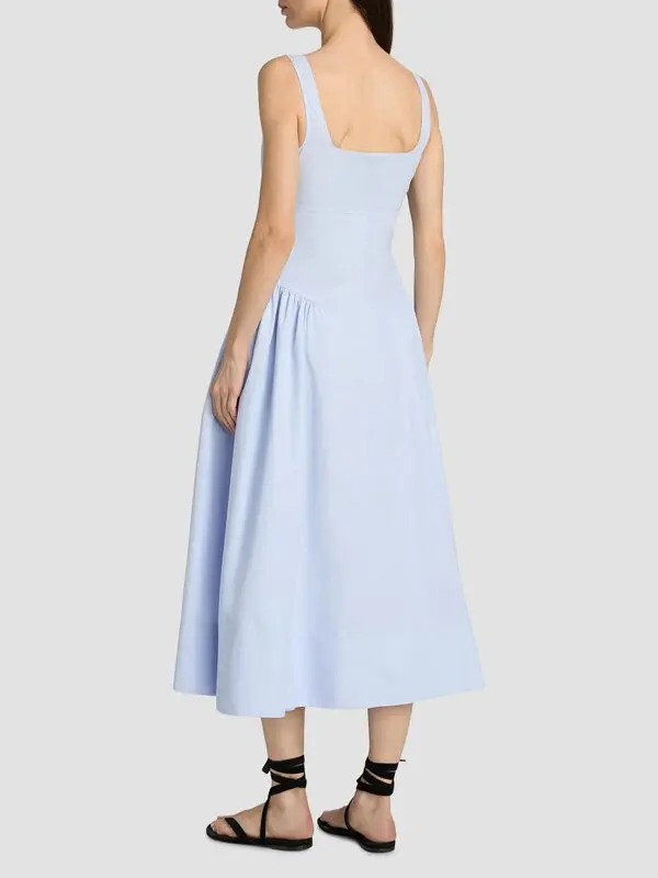 Proenza Schouler White Label Kendall Tech Cotton-blend Midi-dress - Sky