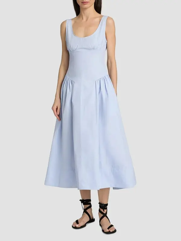 Proenza Schouler White Label Kendall Tech Cotton-blend Midi-dress - Sky
