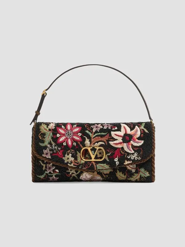 Valentino Garavani Vain Soft Embroidered Small Shoulder Bag - Multicolor