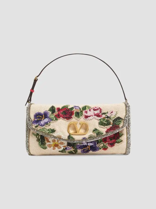 Valentino Garavani Vain Soft Embroidered Small Shoulder Bag - Multicolor