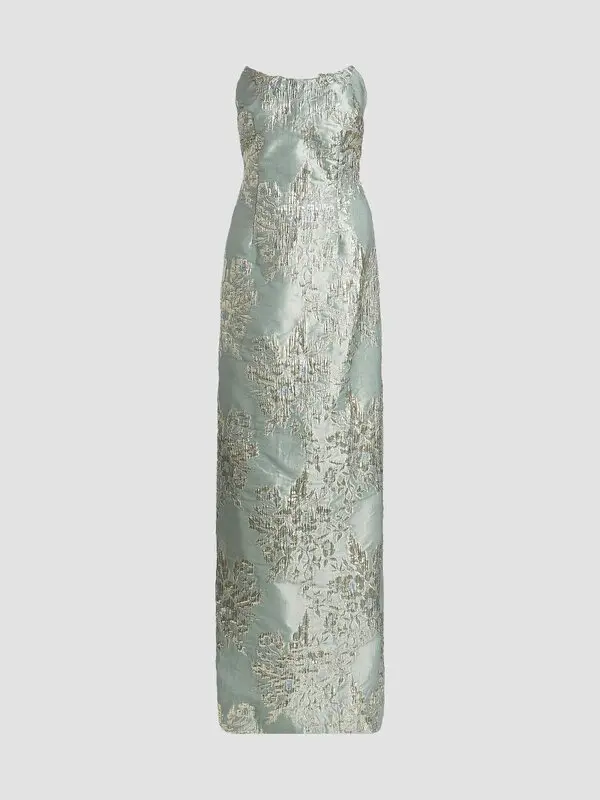 Rene Ruiz Collection Brocade Strapless Column Gown