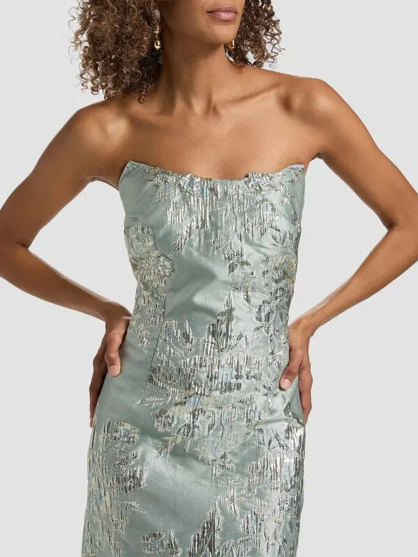 Rene Ruiz Collection Brocade Strapless Column Gown