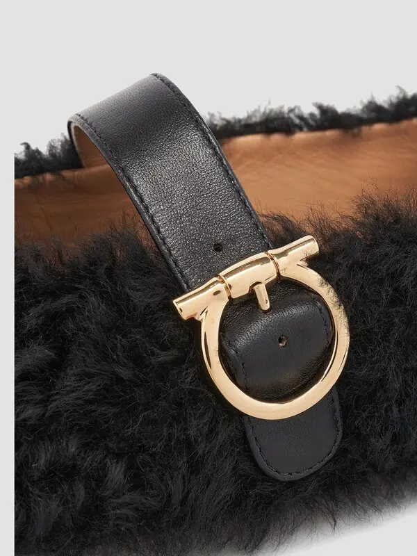 FERRAGAMO Nena Wool Buckle Flats