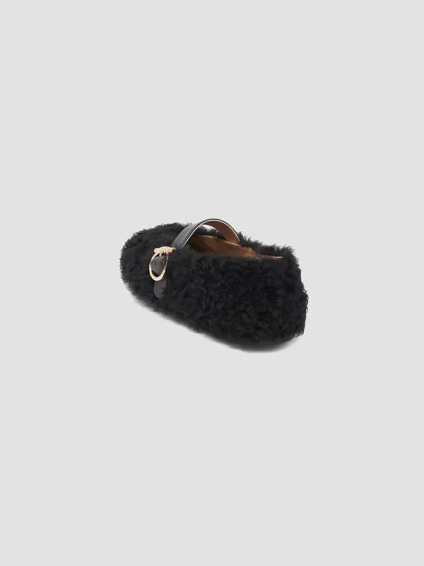 FERRAGAMO Nena Wool Buckle Flats