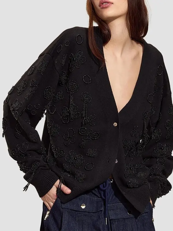 Cynthia Rowley Paloma Embellished Boyfriend Cardigan