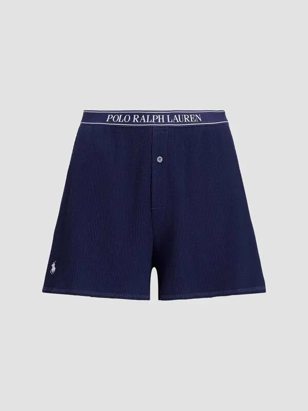 Polo Ralph Lauren Club Waffle Stretch-cotton Boxer Shorts - Navy