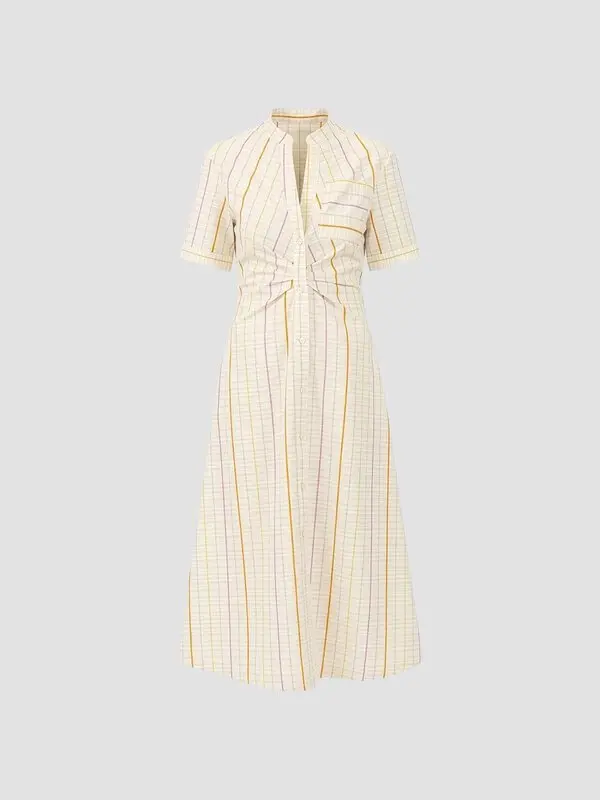 CALLAS MILANO Noor Short Sleeve Shirt-dress - Yellow Multi