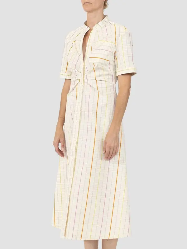 CALLAS MILANO Noor Short Sleeve Shirt-dress - Yellow Multi
