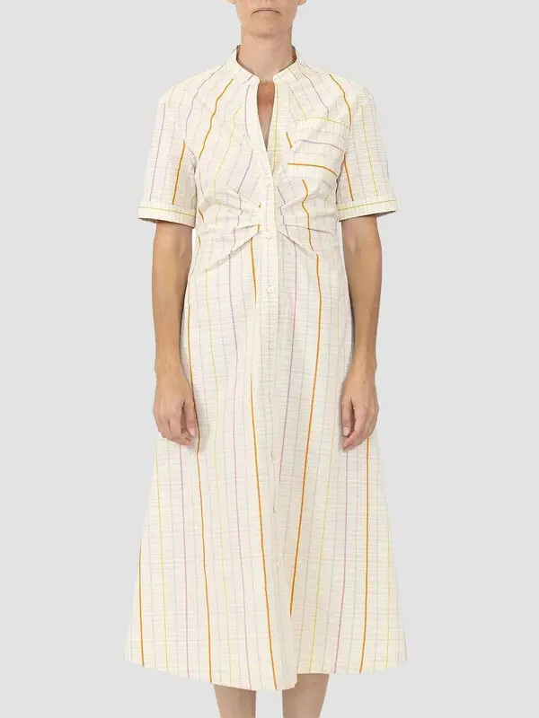 CALLAS MILANO Noor Short Sleeve Shirt-dress - Yellow Multi
